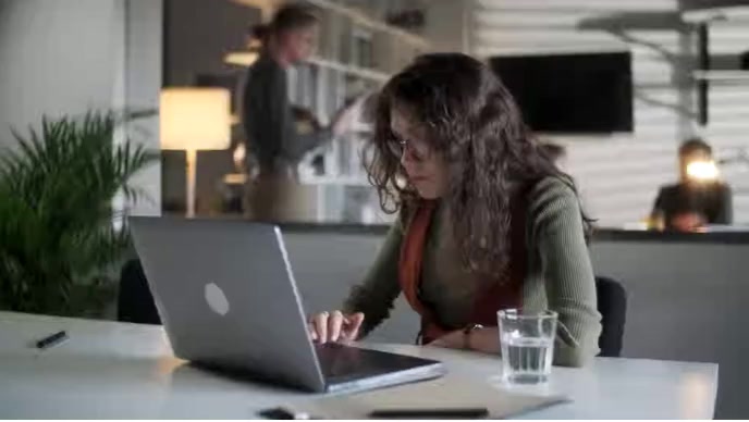 girl doing work in laptop Template | PosterMyWall