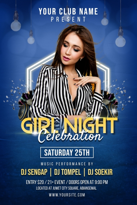 Girl Night Celebration Flyer or Poster Template | PosterMyWall