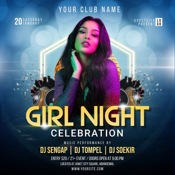 Girl Night Celebration Social Media Post Template | PosterMyWall