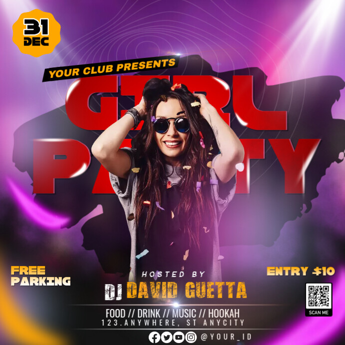 GIRL PARTY Template | PosterMyWall