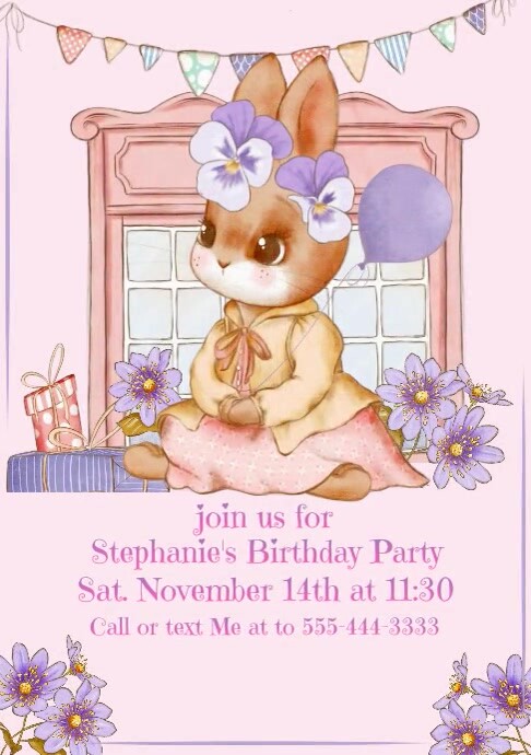 Girls' Birthday Party Invitation Template | PosterMyWall