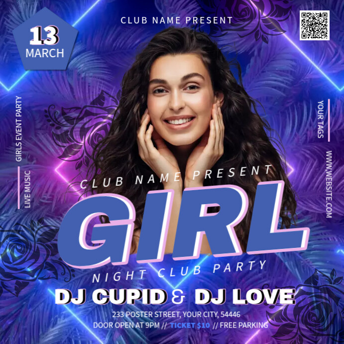 Girls Club Party Template | PosterMyWall