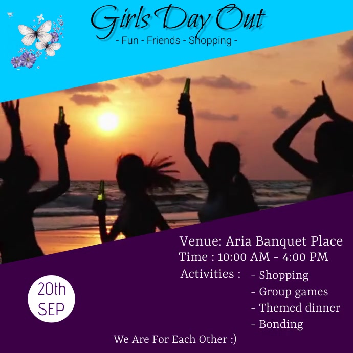Girls Day Out, Girl's Girls' Poster Flyer ad Template | PosterMyWall