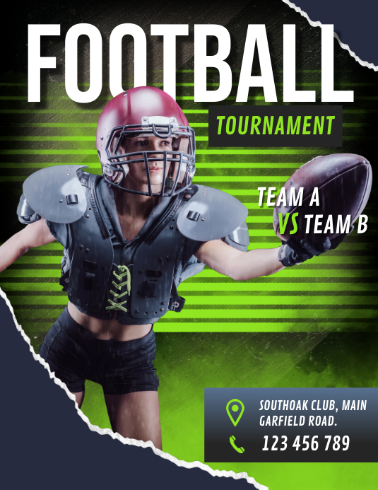 Copy of girls football, girls american football | PosterMyWall