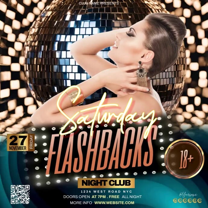 girls ladies night party ad club psd free Template | PosterMyWall