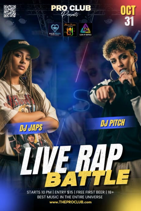 Copy of Girls live rap battle | PosterMyWall