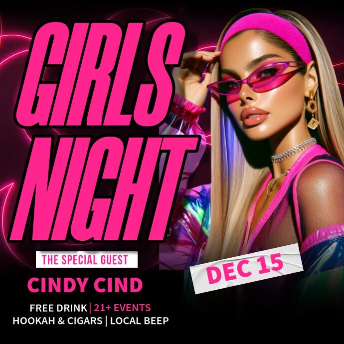 Girls Night Club Template | PosterMyWall