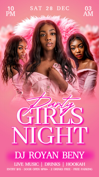 Girls night club party flyer Template | PosterMyWall