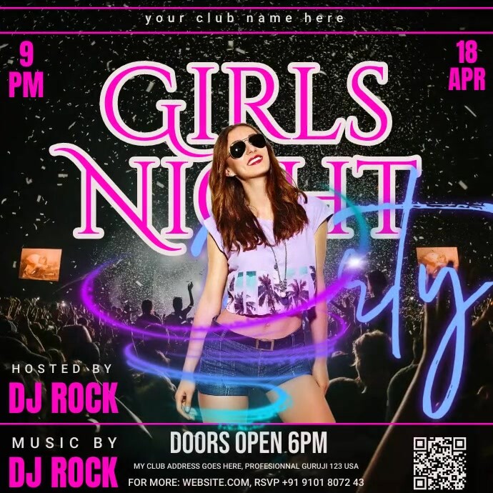 girls night club party template | PosterMyWall