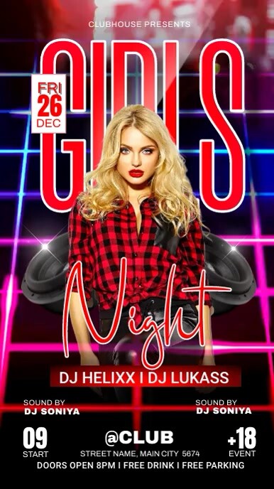 GIRLS NIGHT Template | PosterMyWall