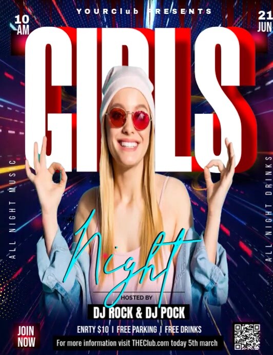 GIRLS NIGHT Template | PosterMyWall