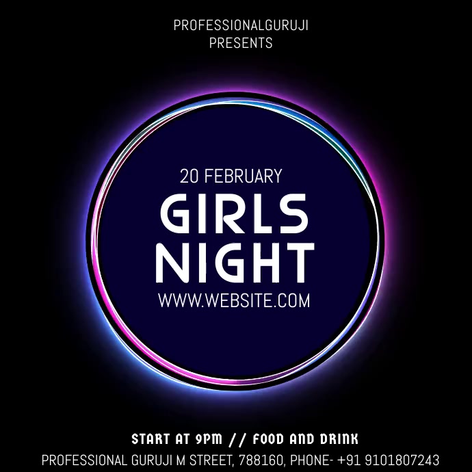 GIRLS NIGHT Template | PosterMyWall