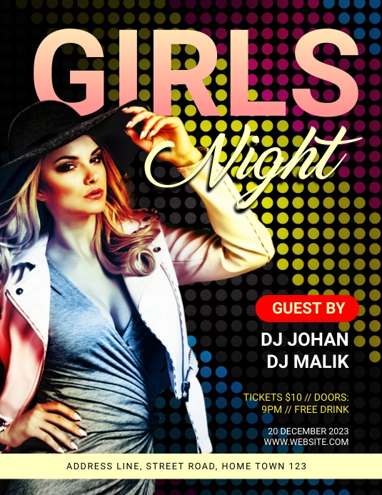 Girls Night Flyer Template | PosterMyWall