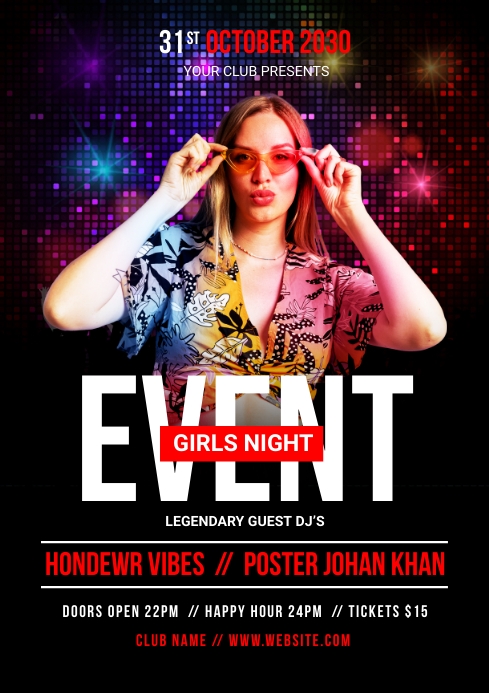 Girls Night Flyer Template | PosterMyWall