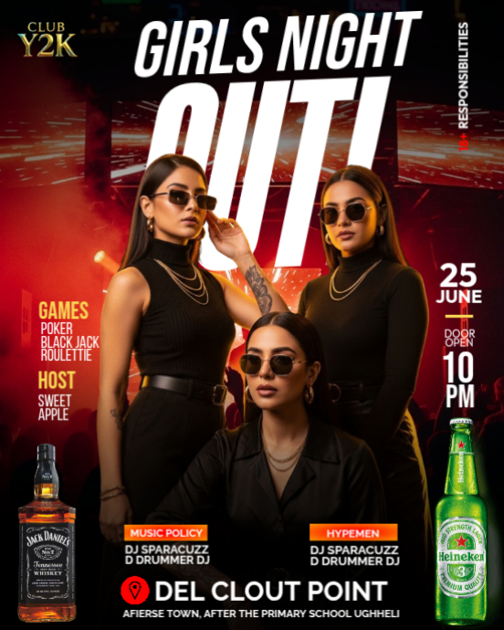 Girls Night Games Party Template | PosterMyWall