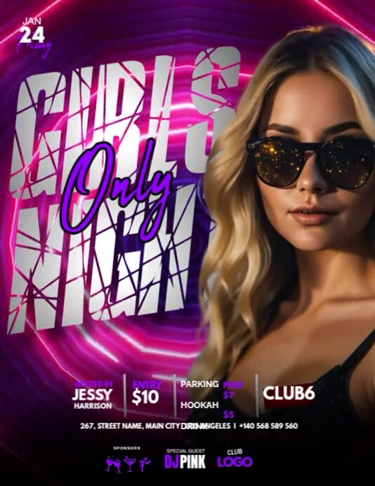 Girls Night Only Template | PosterMyWall