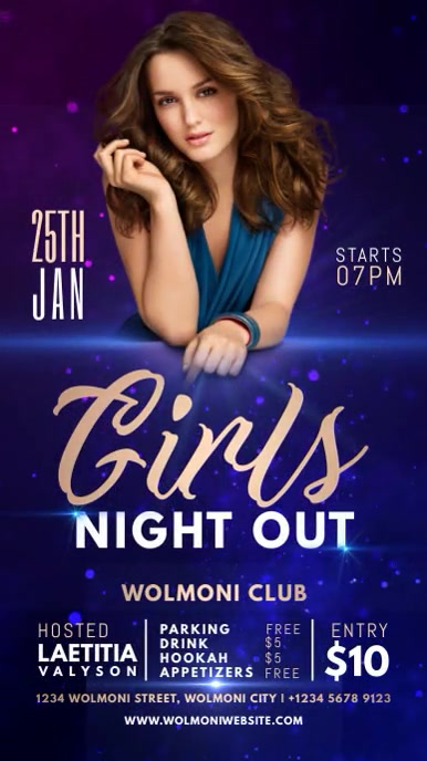 girls night out, girls night party Template | PosterMyWall