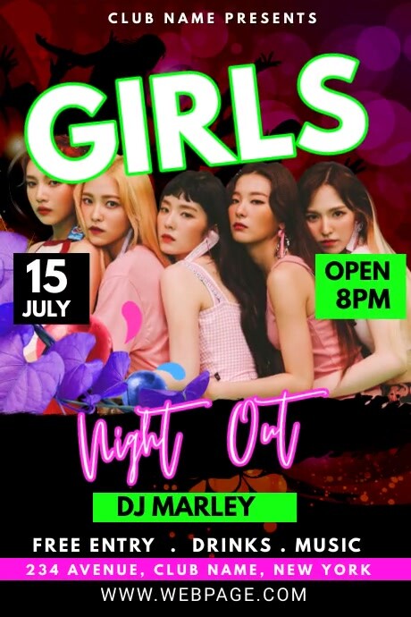 girls night out, ladies night out, party Template | PosterMyWall