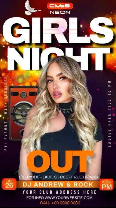 girls night out club party Template | PosterMyWall