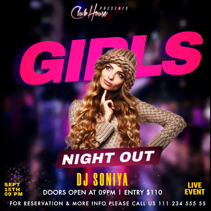 Plantilla de girls night out | PosterMyWall