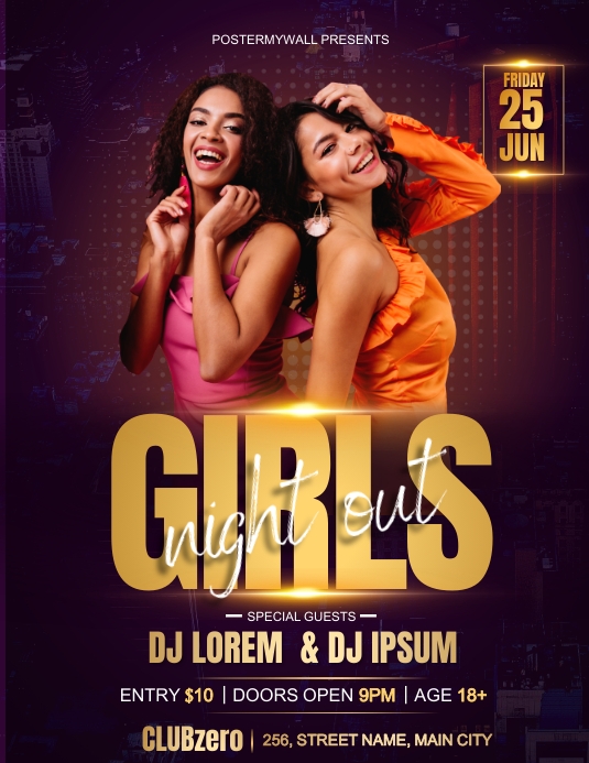 Plantilla de girls night out | PosterMyWall
