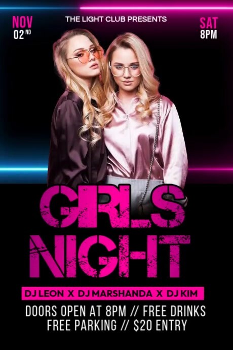 Plantilla de Girls Night Out | PosterMyWall