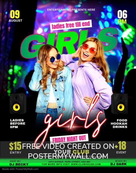 GIRLS NIGHT OUT Template | PosterMyWall