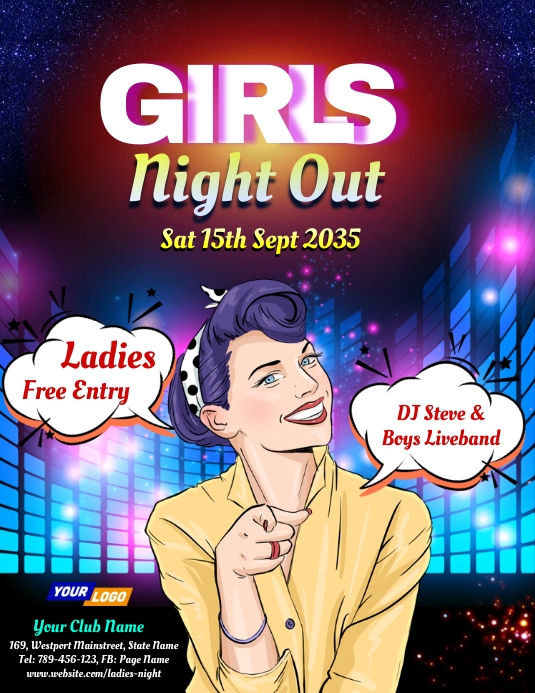 Girls night out flyer template (1) | PosterMyWall