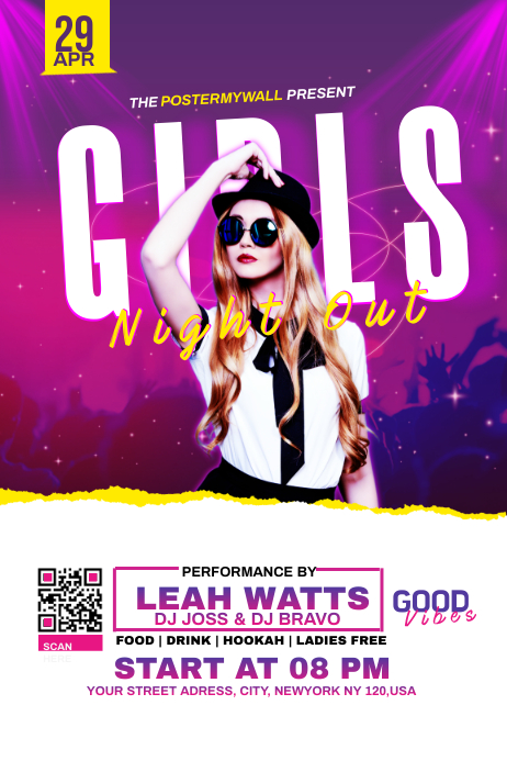 girls night out music party Template | PosterMyWall