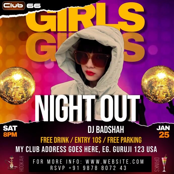 girls night out party/club party Template | PosterMyWall