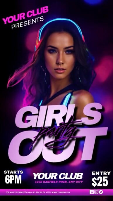 Girls Night Out Party Template | PosterMyWall