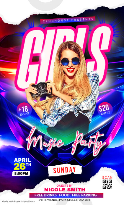 GIRLS NIGHT OUT PARTY Template | PosterMyWall