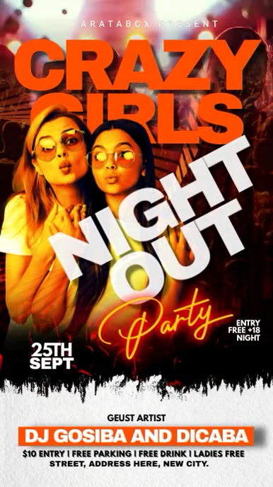 girls night out party flyer Template | PosterMyWall