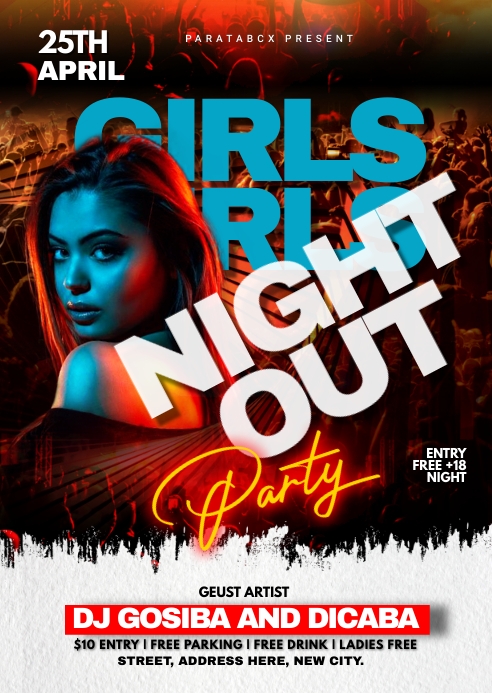 girls night out party flyer Template | PosterMyWall