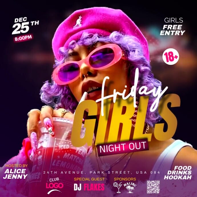 GIRLS NIGHT OUT PARTY FLYER TEMPLATE | PosterMyWall