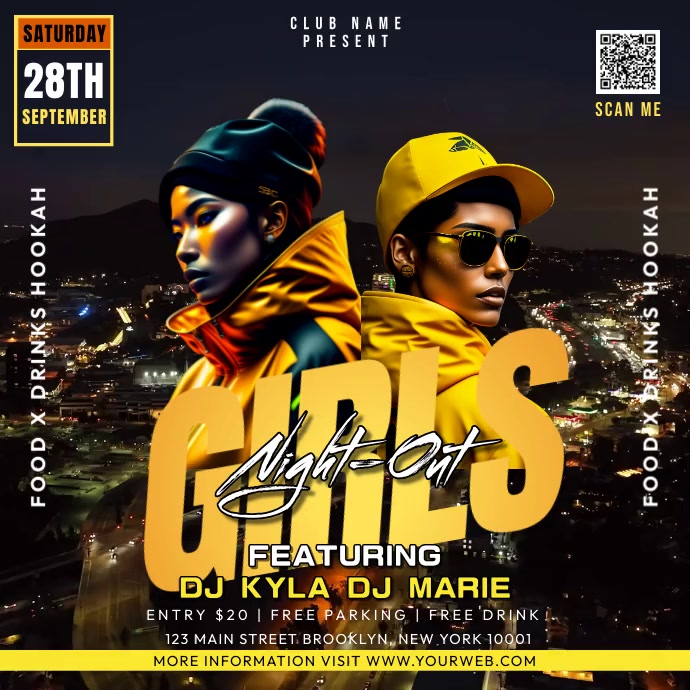 Girls Night Out Video Ads Template | PosterMyWall