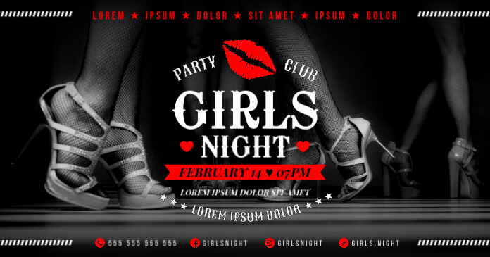 GIRLS NIGHT PARTY BANNER Template | PosterMyWall