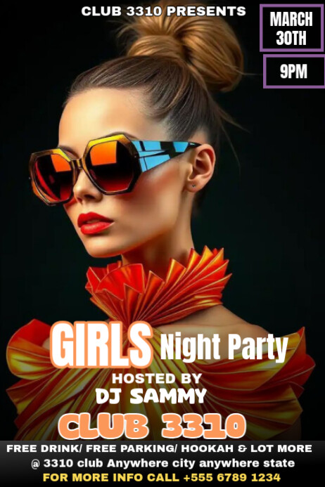 Girls night party Template | PosterMyWall