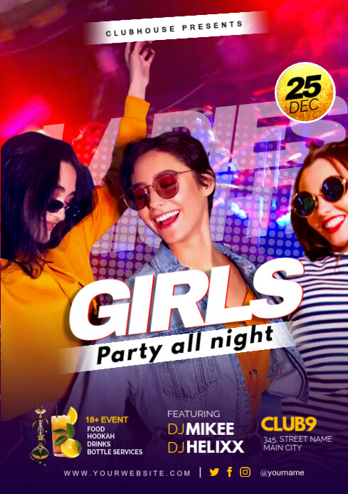 Girls NIGHT PARTY Template | PosterMyWall