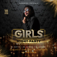 Girls Party Gold Template | PosterMyWall
