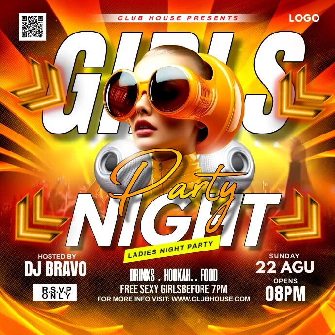 GIRLS NIGHT PARTY Template | PosterMyWall