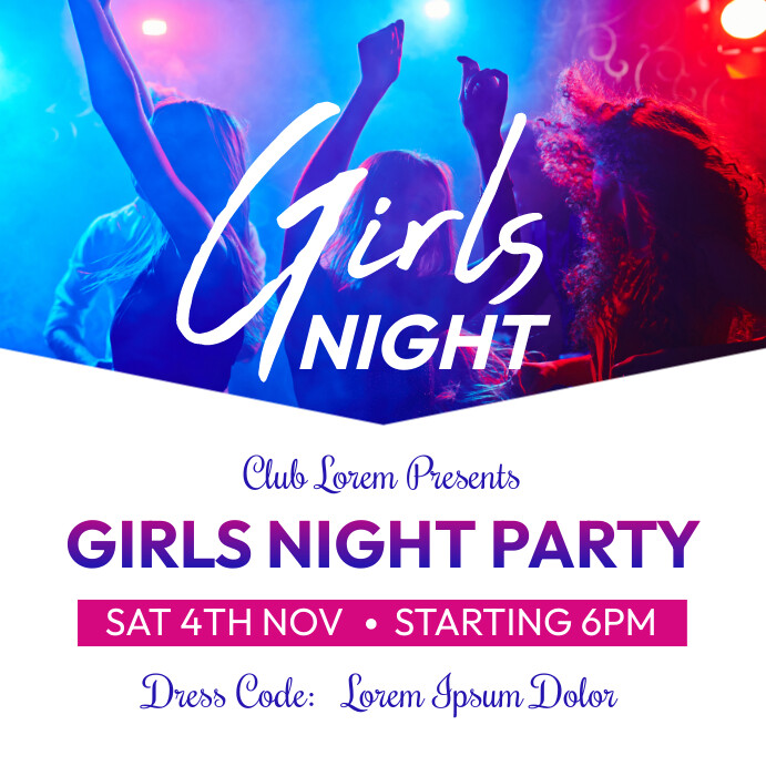 Girls night party flyer template | PosterMyWall