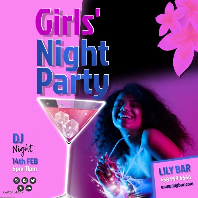 girls night party insta Template | PosterMyWall