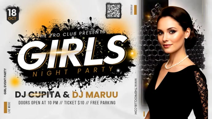Girls Night Party Thumbnail Template | PosterMyWall