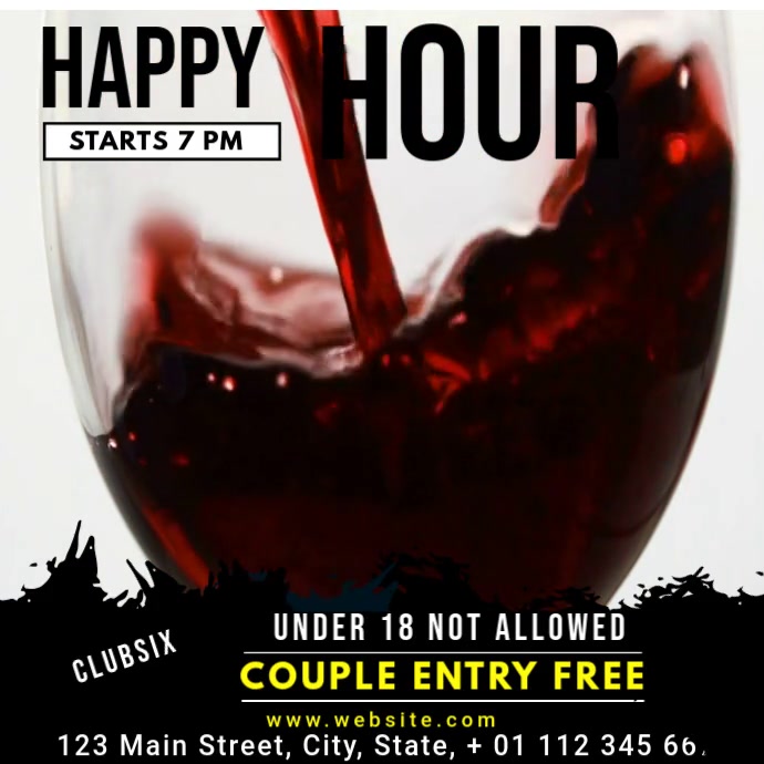 Copia de girls night template design, happy hour, happy hour event ...