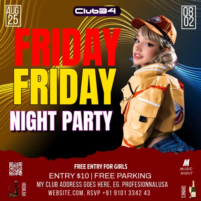 Plantilla de girls night template design | PosterMyWall