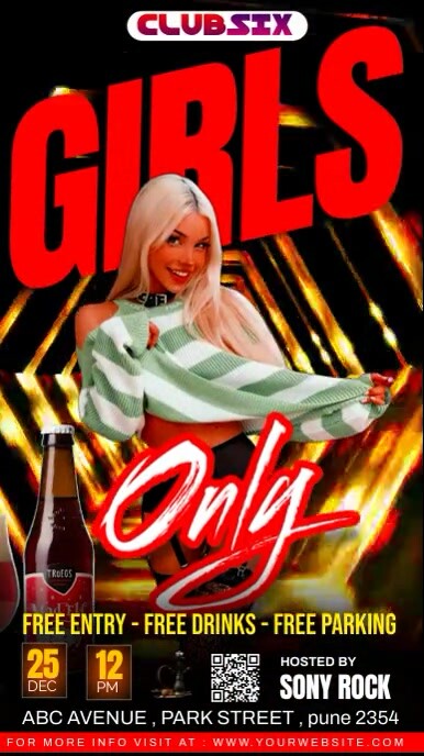 Plantilla de girls only night party | PosterMyWall