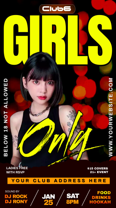 Copy of girls only night party | PosterMyWall