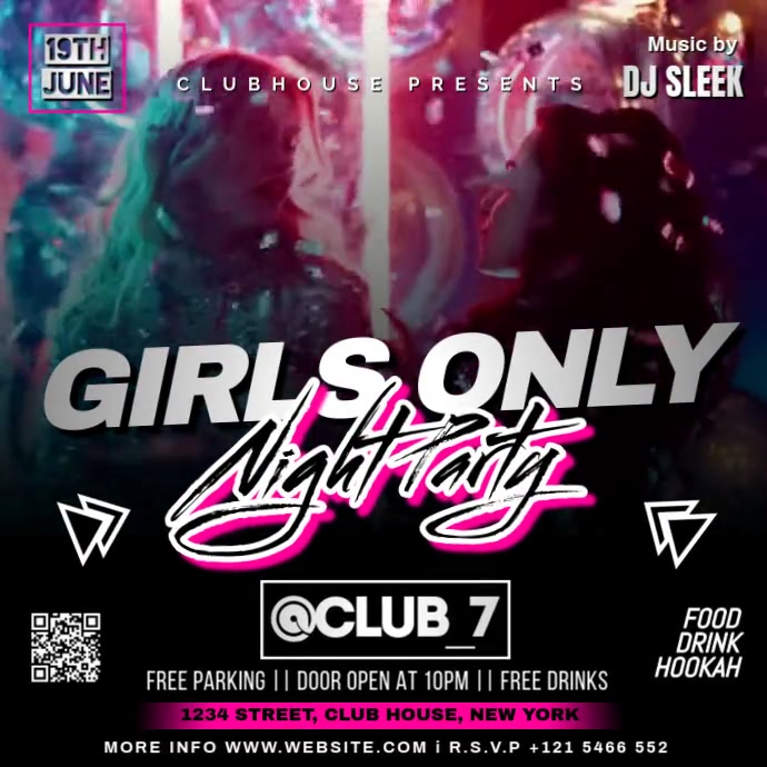GIRLS ONLY NIGHT PARTY FLYER TEMPLATE | PosterMyWall