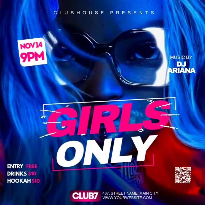GIRLS ONLY NIGHT PARTY FLYER TEMPLATE | PosterMyWall